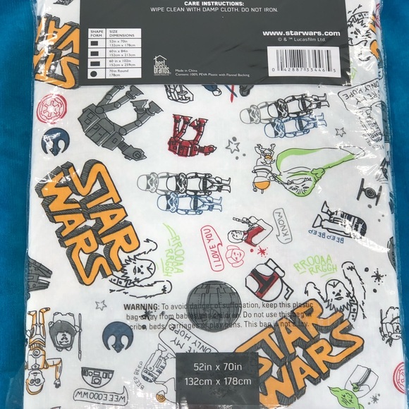 Star Wars | Kitchen | Star Wars Peva Flannel Back Tablecloth Nwt | Poshmark